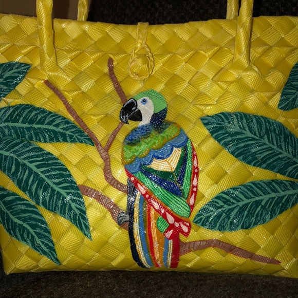 Kultura | Bags | Yellow Handmade Hand Painted Bayong Bag | Poshmark